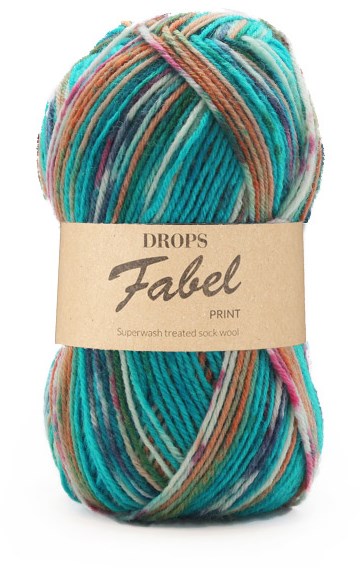 Drops Fabel Print 162 Blue-sea | Wollplatz.de