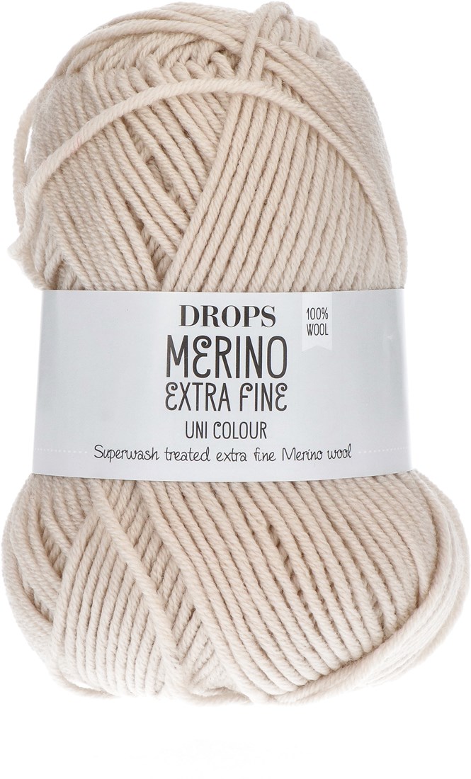 Drops Merino Extra Fine Uni Colour 50 Light beige | Wollplatz.de